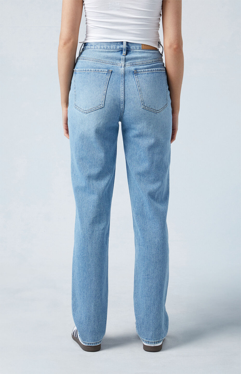 PacSun Medium Blue Asymmetrical Dad Jeans | PacSun