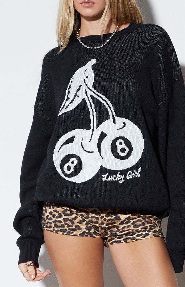Pacsun Lucky Girl Cherry Oversized Sweater | PacSun