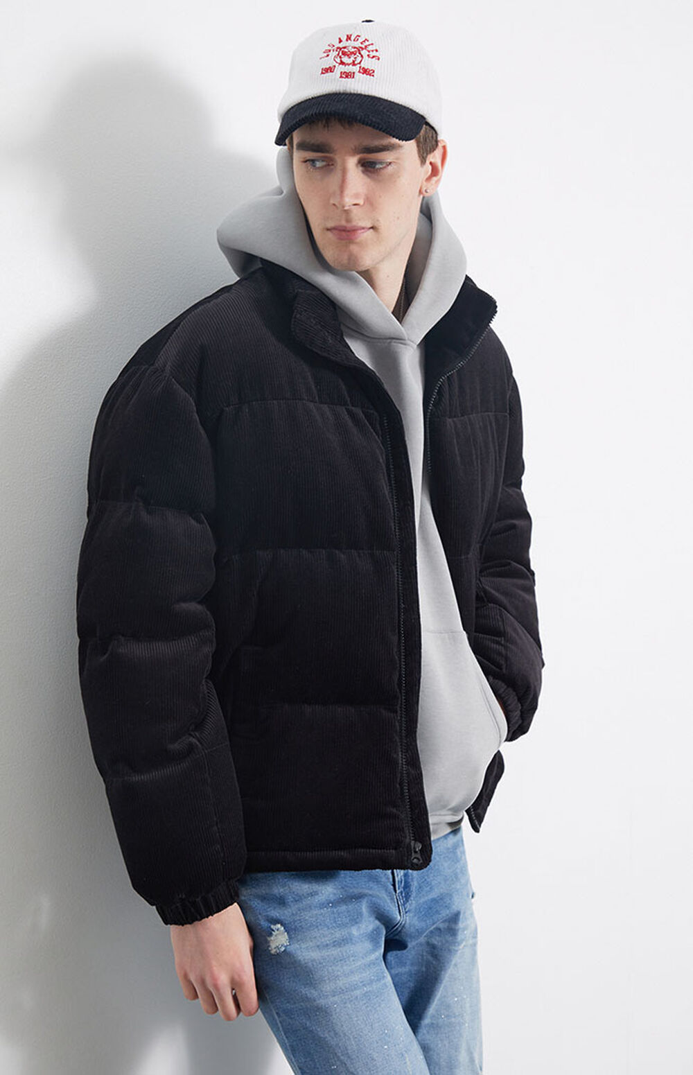 Pacsun Black Corduroy Puffer Jacket | Pacsun