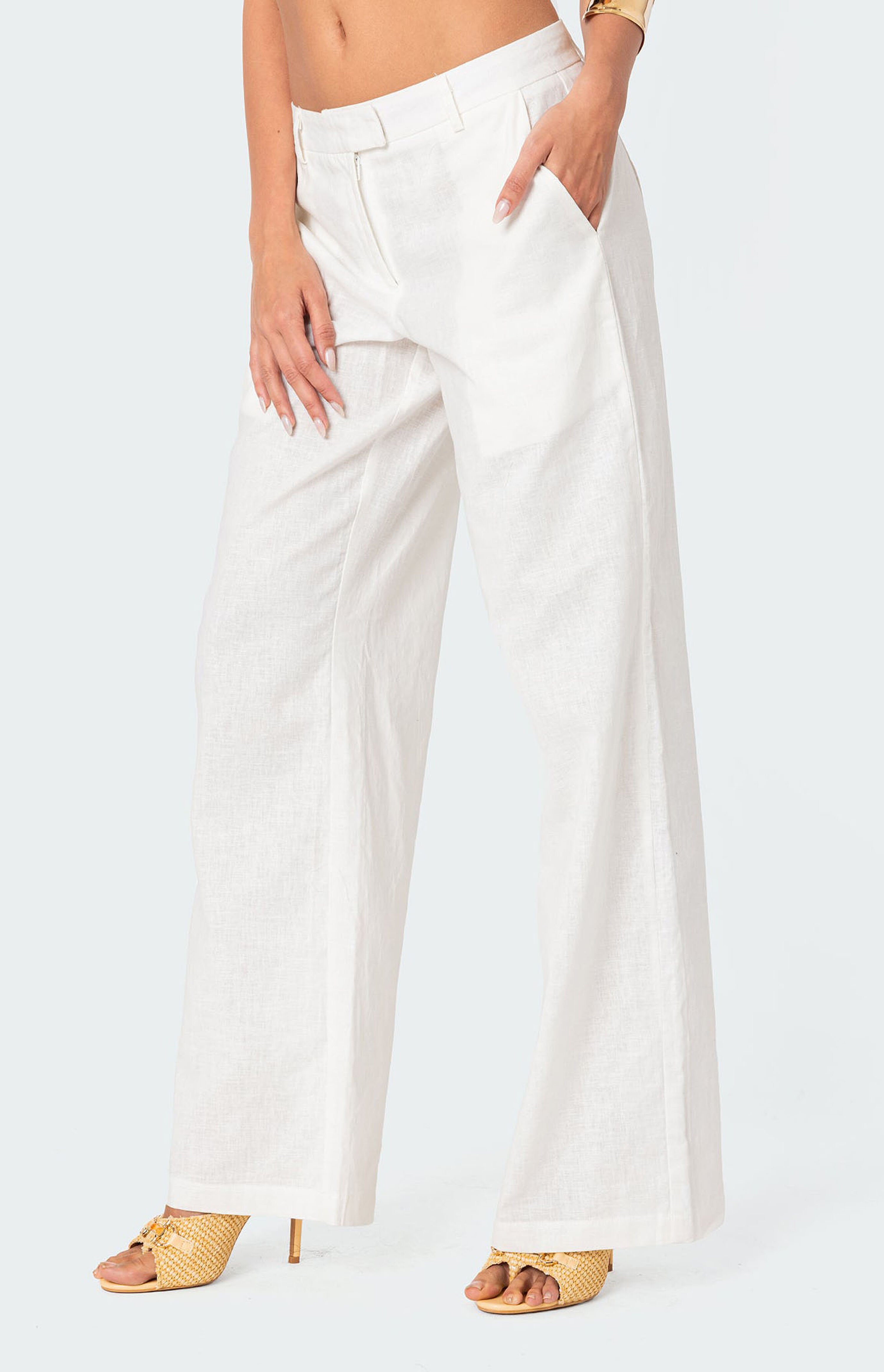 Edikted Arya Linen Look Pants | PacSun