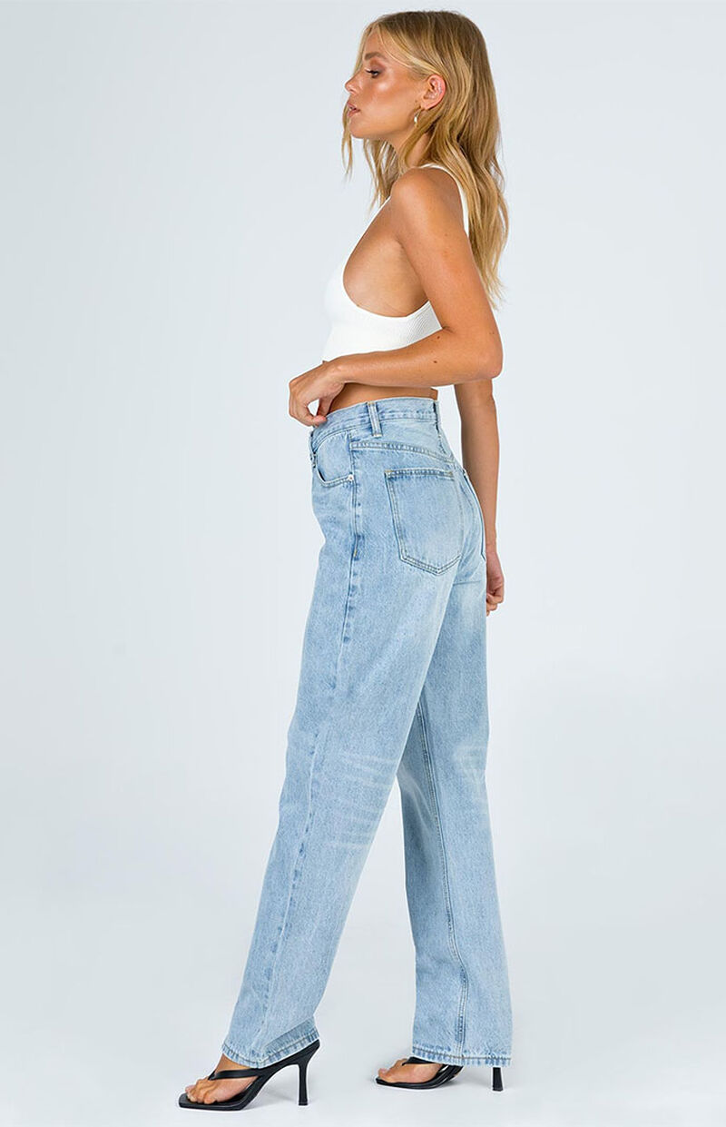 Princess Polly Holly Asymmetrical Straight Leg Jeans | Pacsun