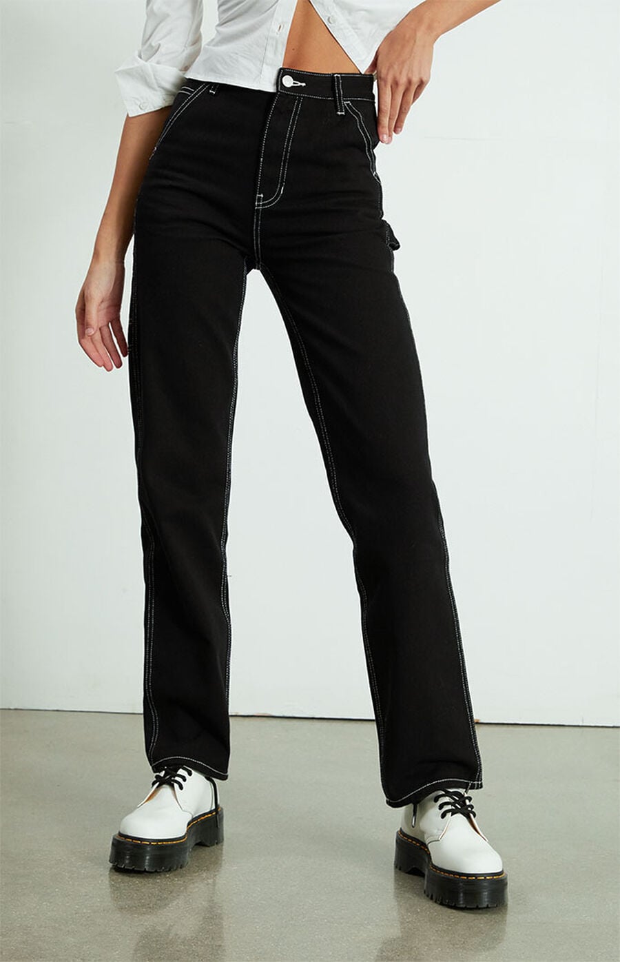 Pacsun Black Cargo Boyfriend Carpenter Pants | Pacsun