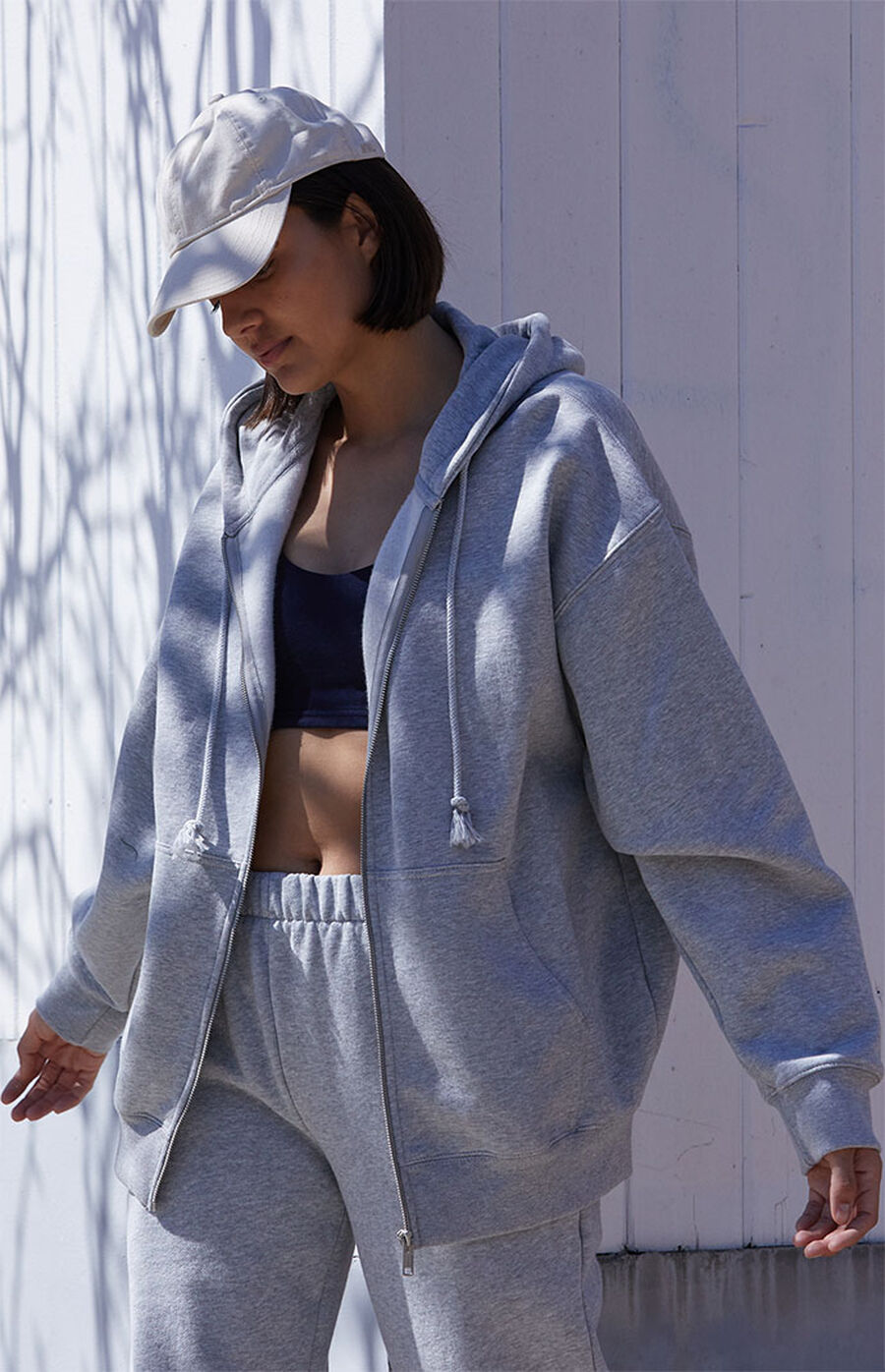 John Galt Heather Grey Full Zip Hoodie | PacSun