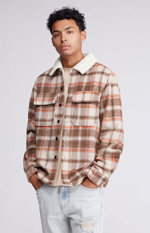 Pacsun Sherpa Lined Plaid Shacket | PacSun