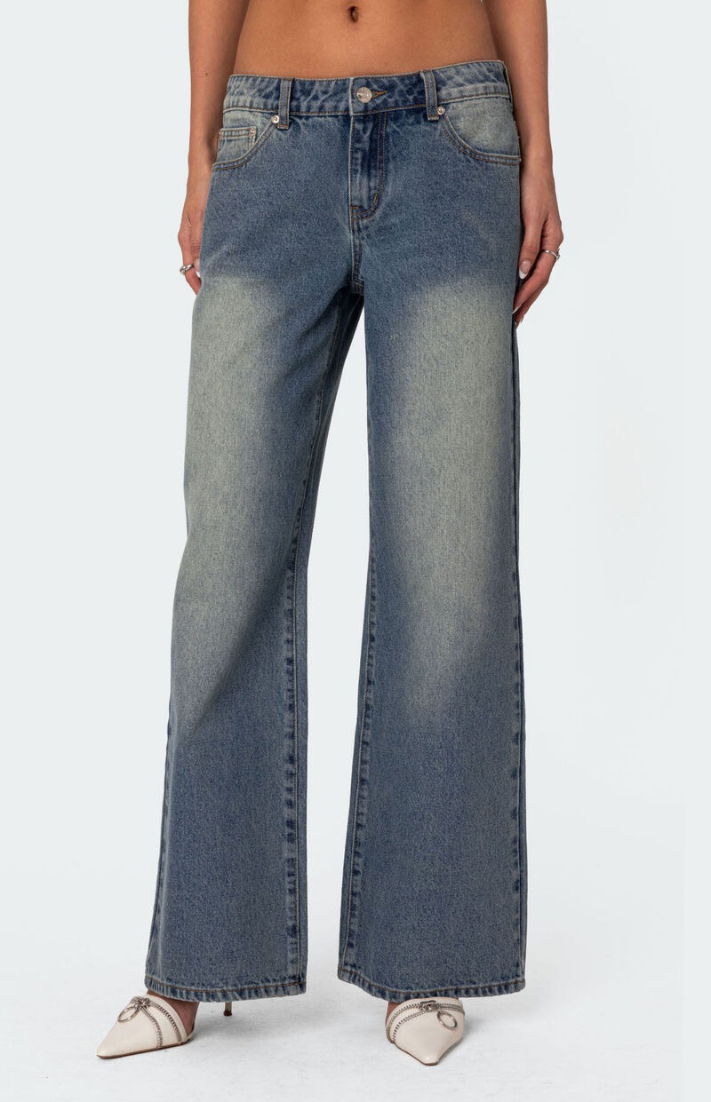 Edikted Magda Low Rise Acid Wash Jeans | PacSun