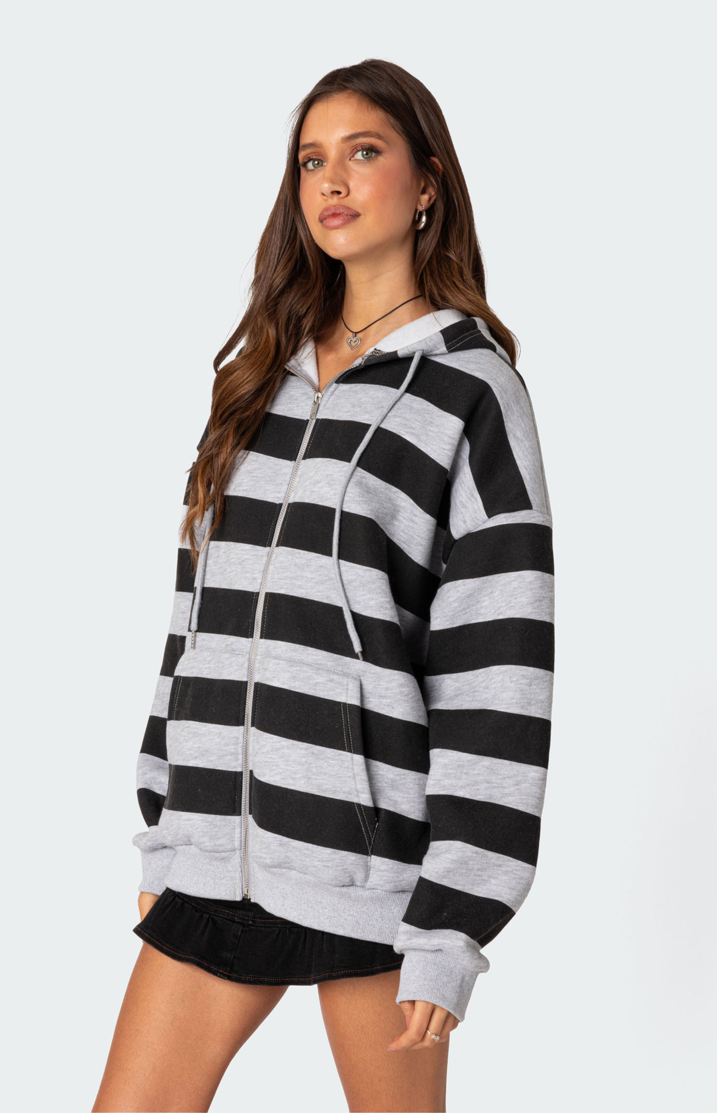 Edikted Maritza Oversized Zip Up Hoodie | Pacsun