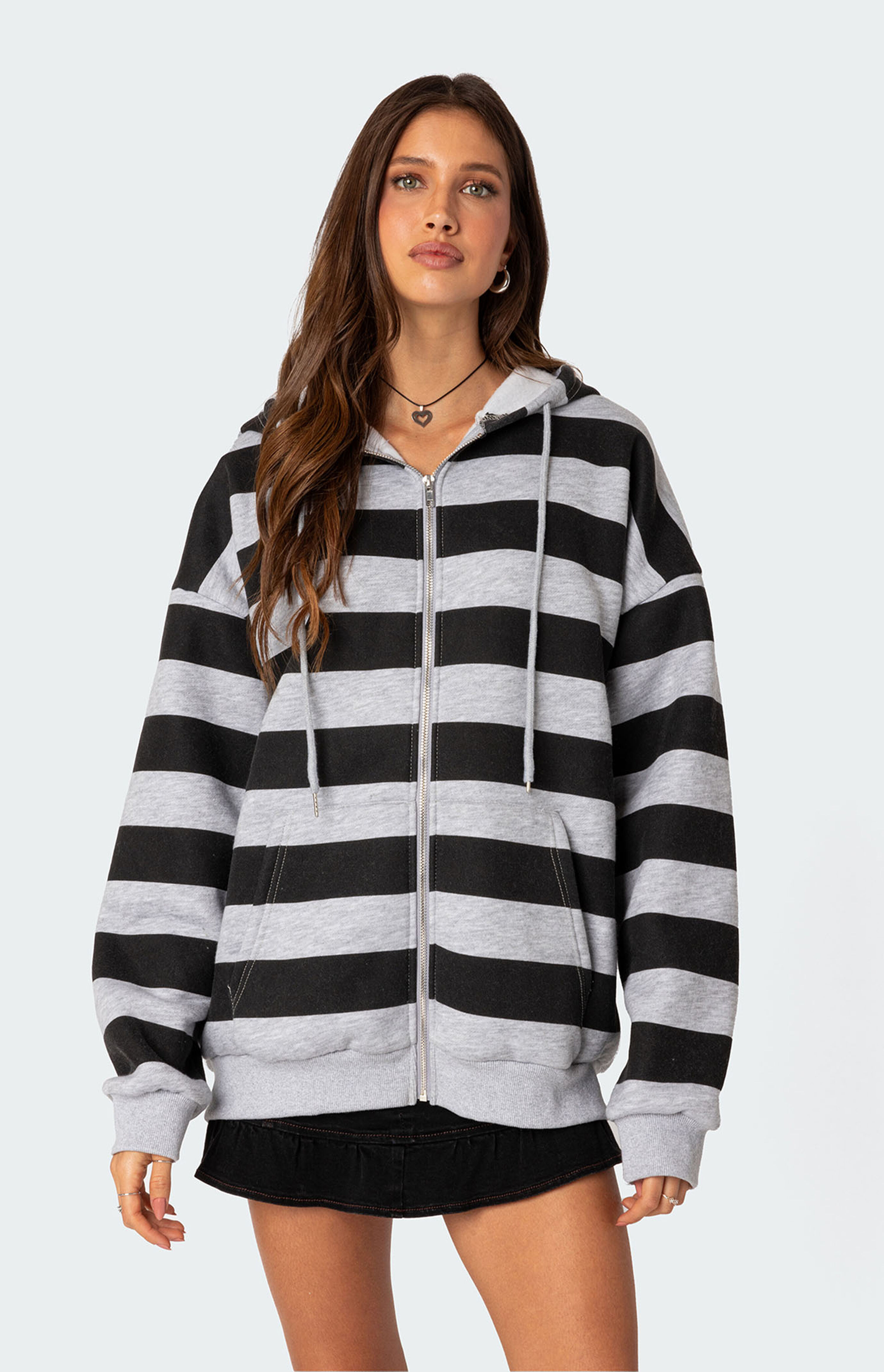 Edikted Maritza Oversized Zip Up Hoodie | Pacsun