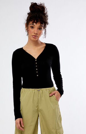 black button up unitard