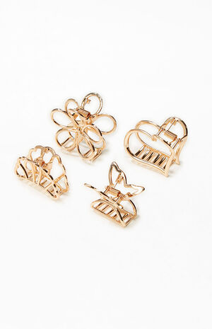 LA Hearts 4 Pack Mini Metal Claw Clips | PacSun