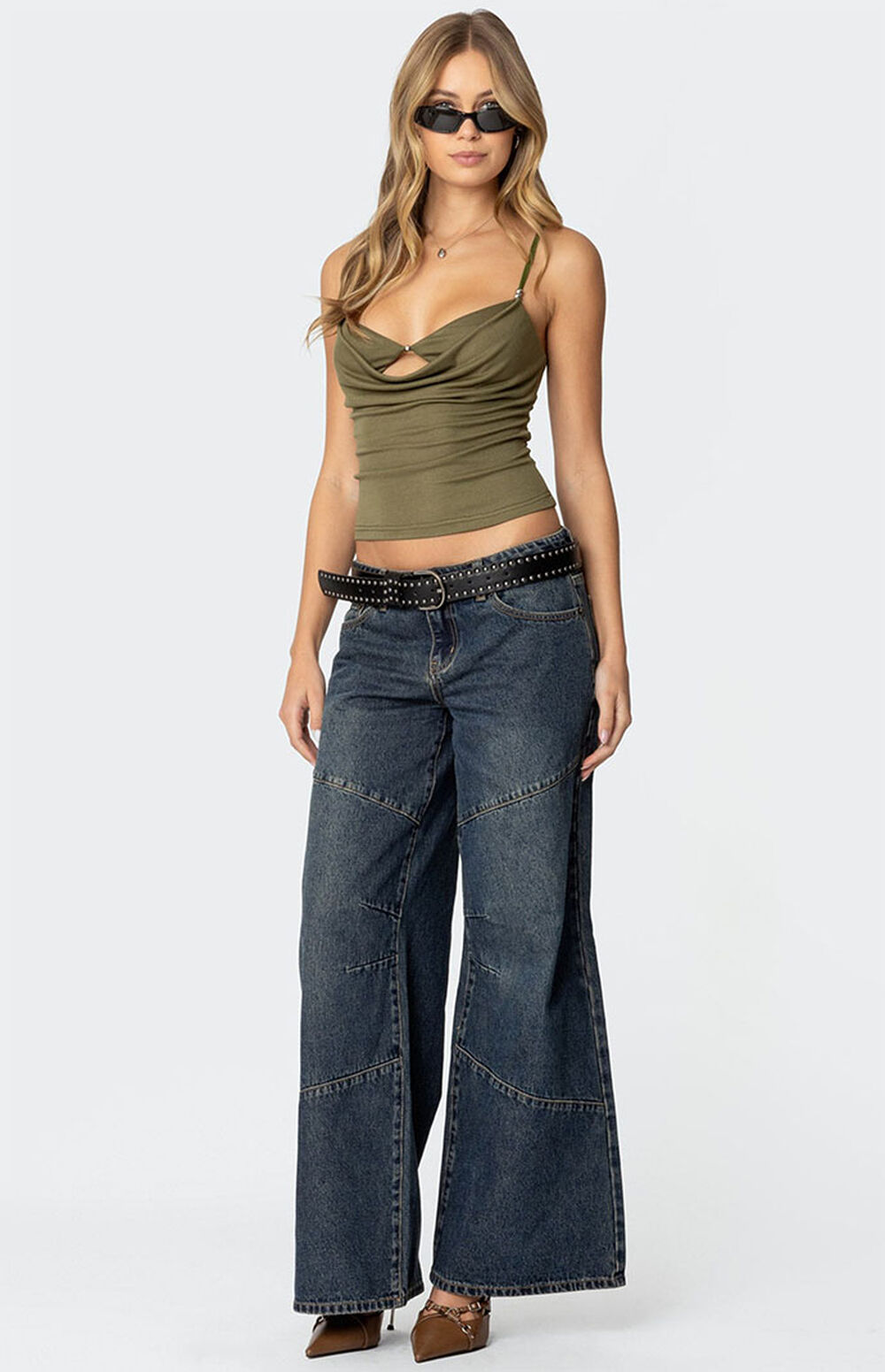 Edikted Layered Bra Cowl Neck Top | Pacsun