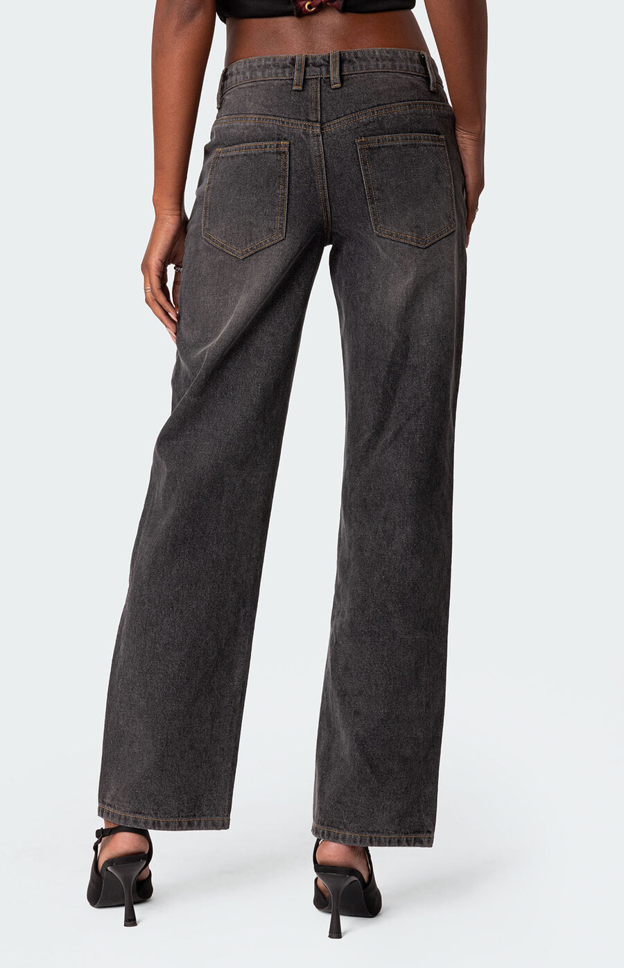Edikted Rivet Trim Straight Leg Jeans | Pacsun