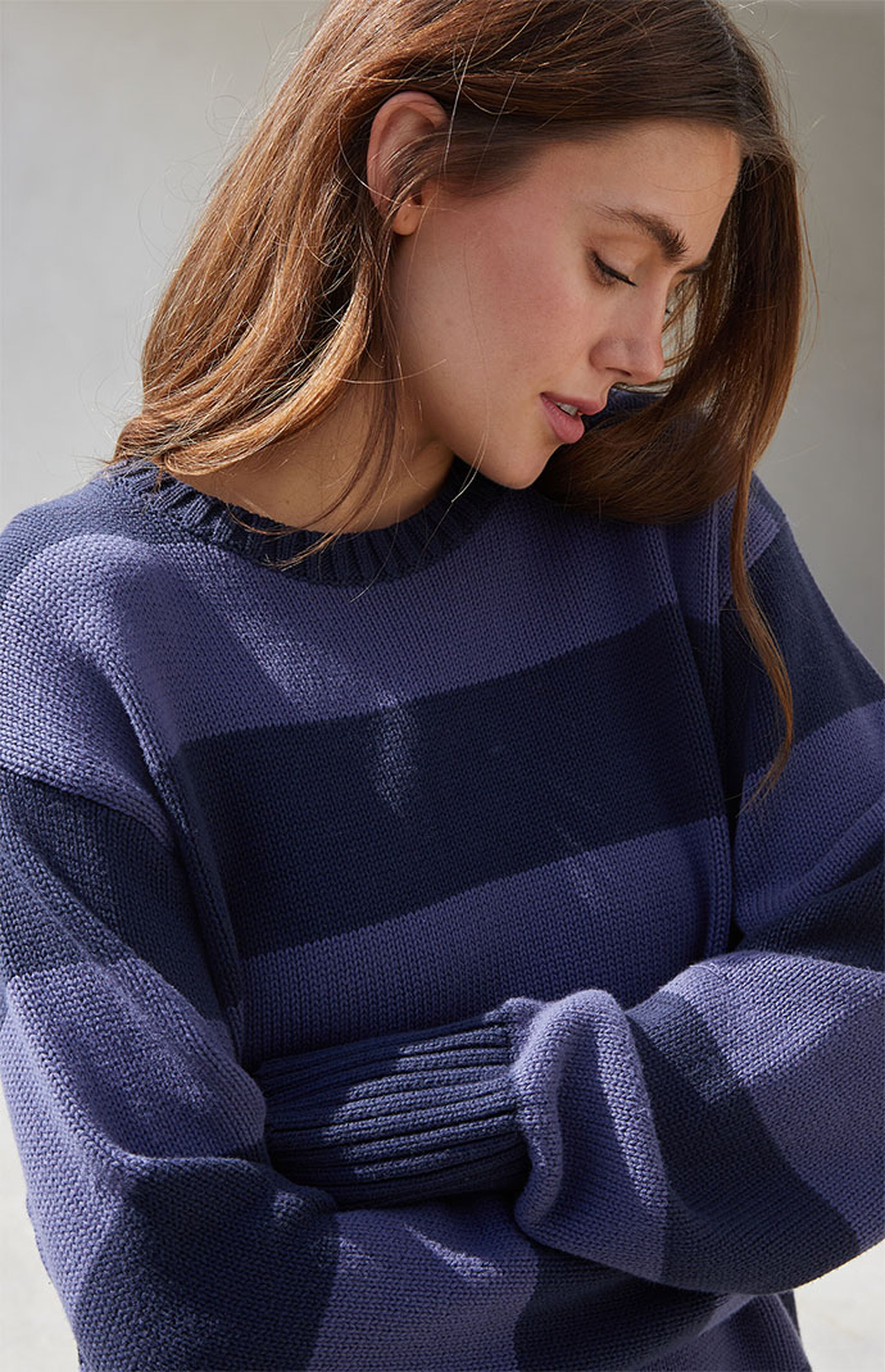 John Galt Blue And Navy Striped Brianna Sweater Pacsun