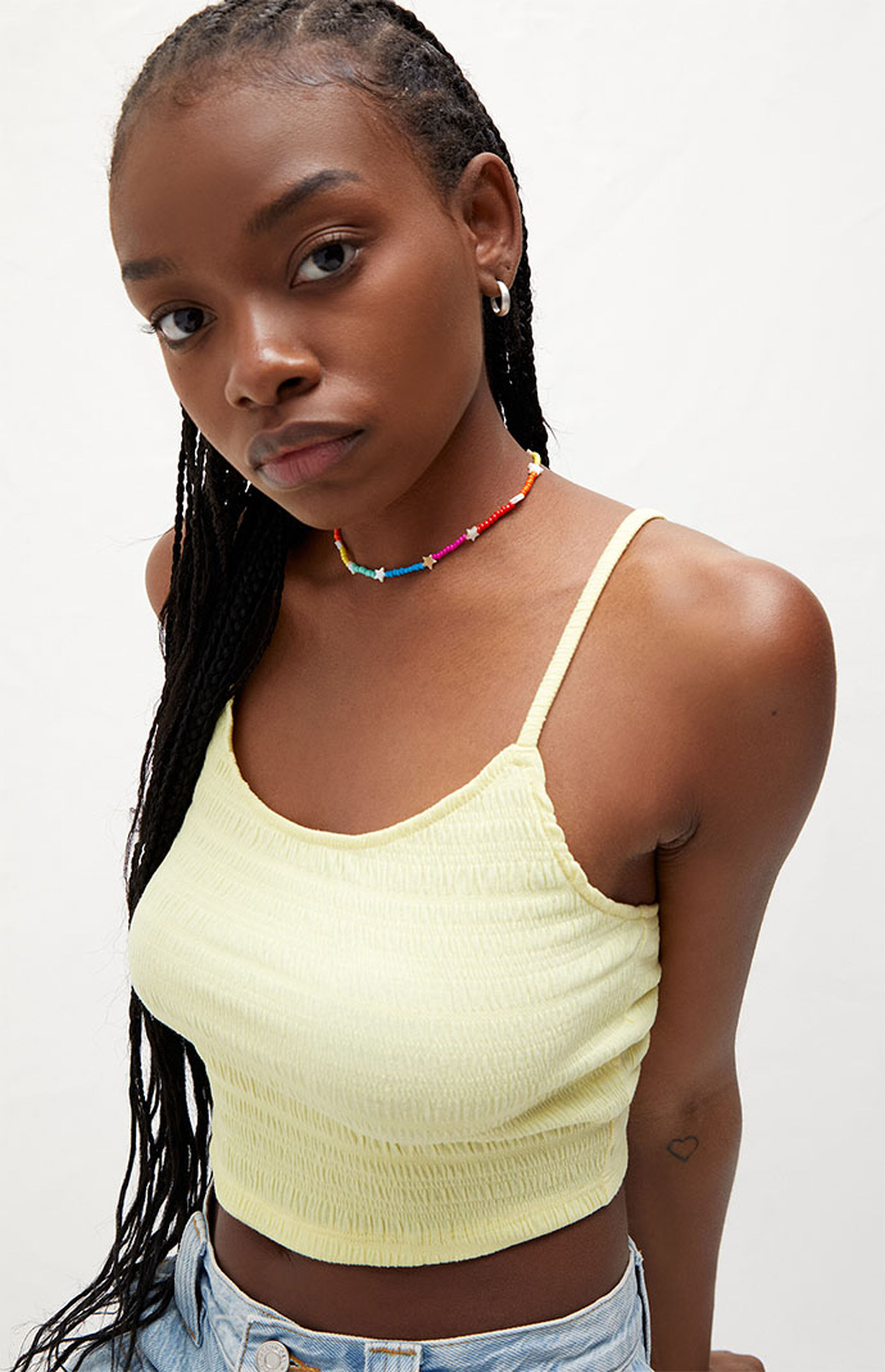 LA Hearts Beaded Colorblock Star Choker Necklace | PacSun
