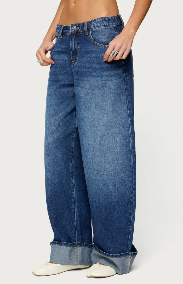 Edikted Kella Extra Oversized Low Rise Jeans | Pacsun