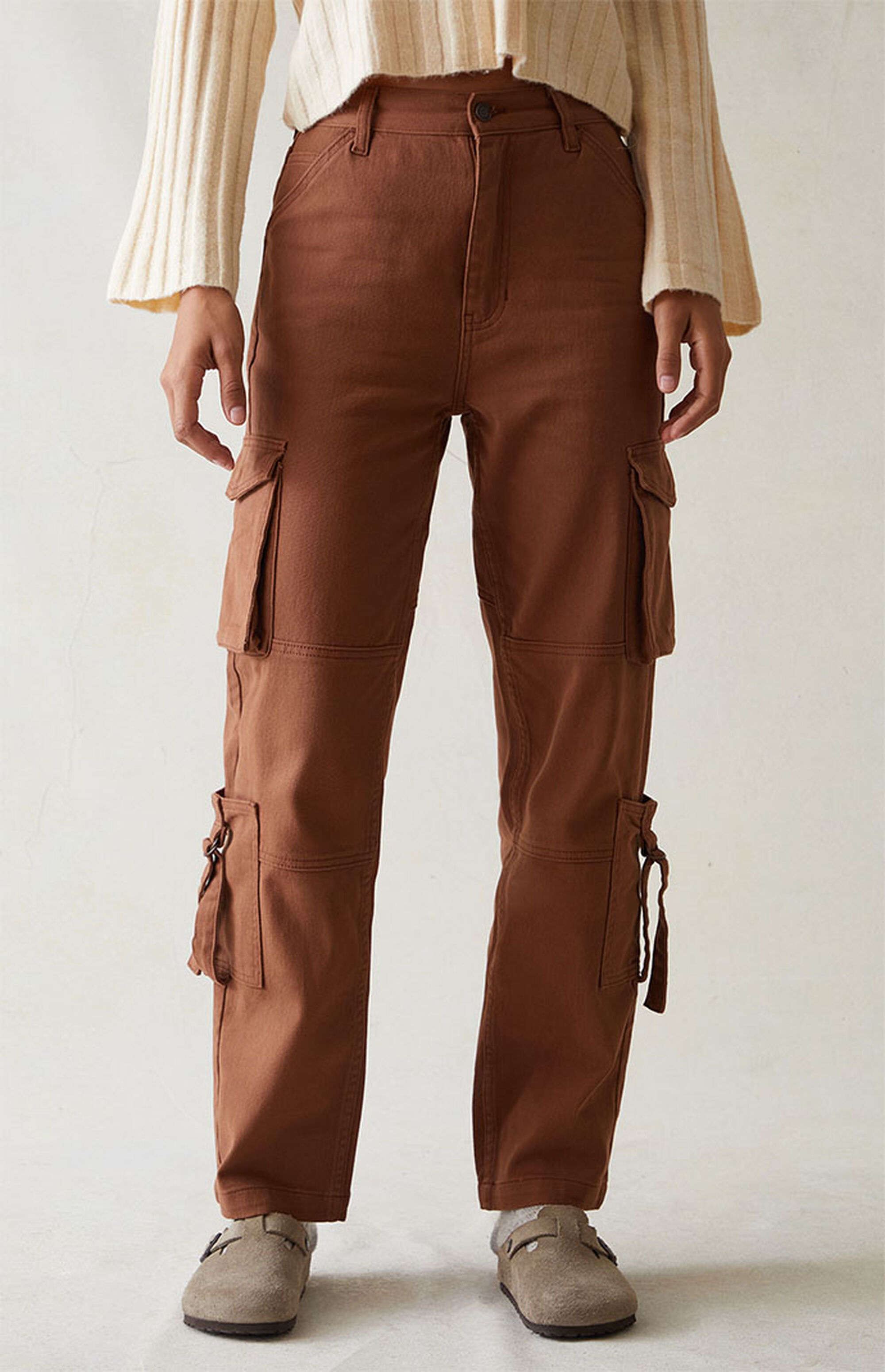 Pacsun Comfort Stretch Brown Cargo Dad Pants | PacSun