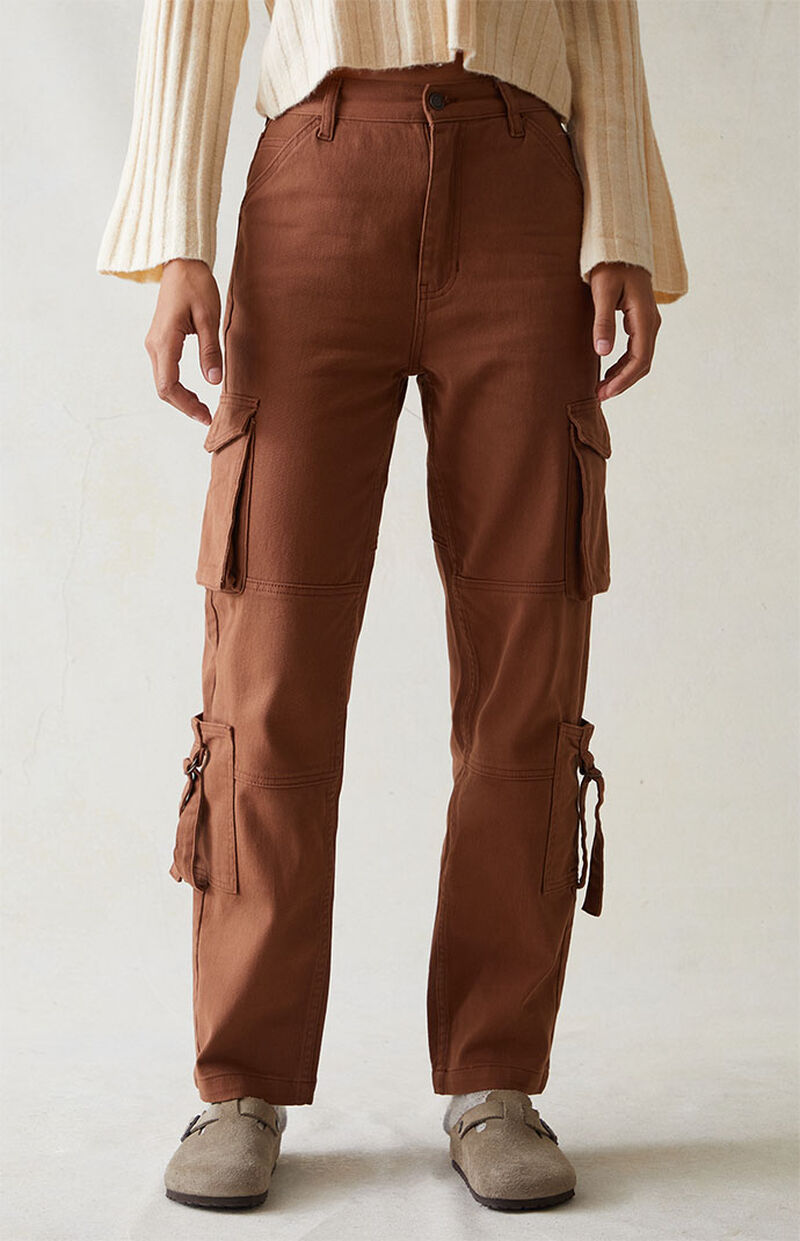 Pacsun Comfort Stretch Brown Cargo Dad Pants | PacSun