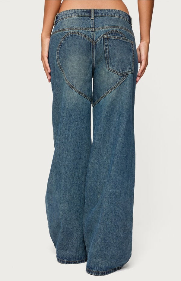 Edikted Heartly Low Rise Straight Leg Jeans | Pacsun