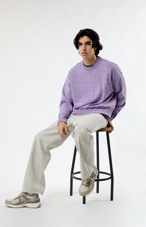Pacsun Purple Cropped Crew Sweater | PacSun