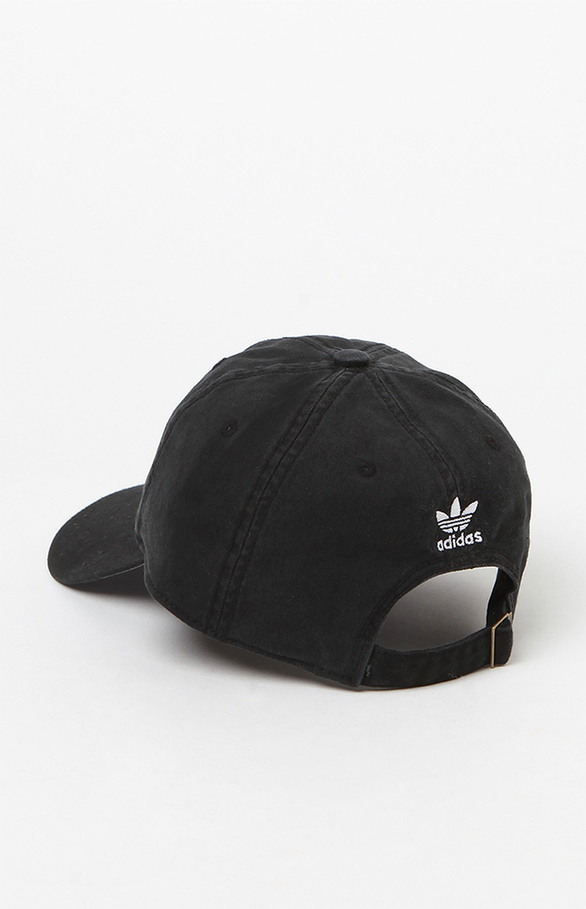 adidas Washed Black Strapback Dad Hat | PacSun