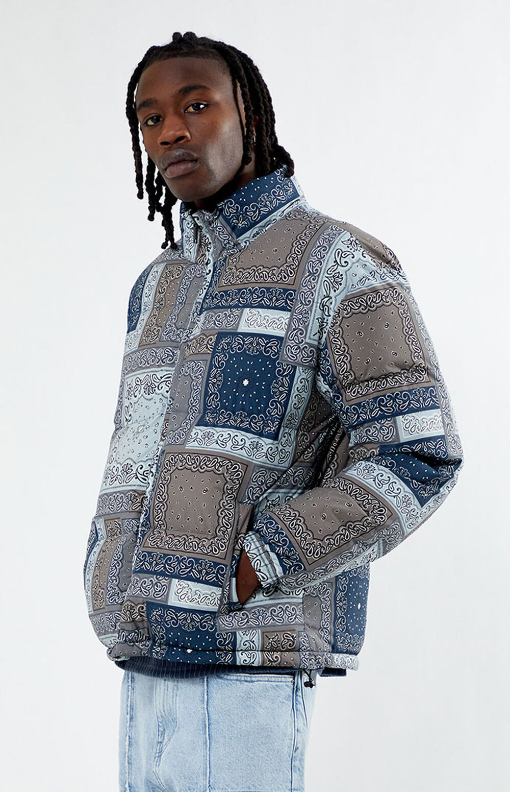 Pacsun Patchwork Paisley Puffer Jacket | Pacsun