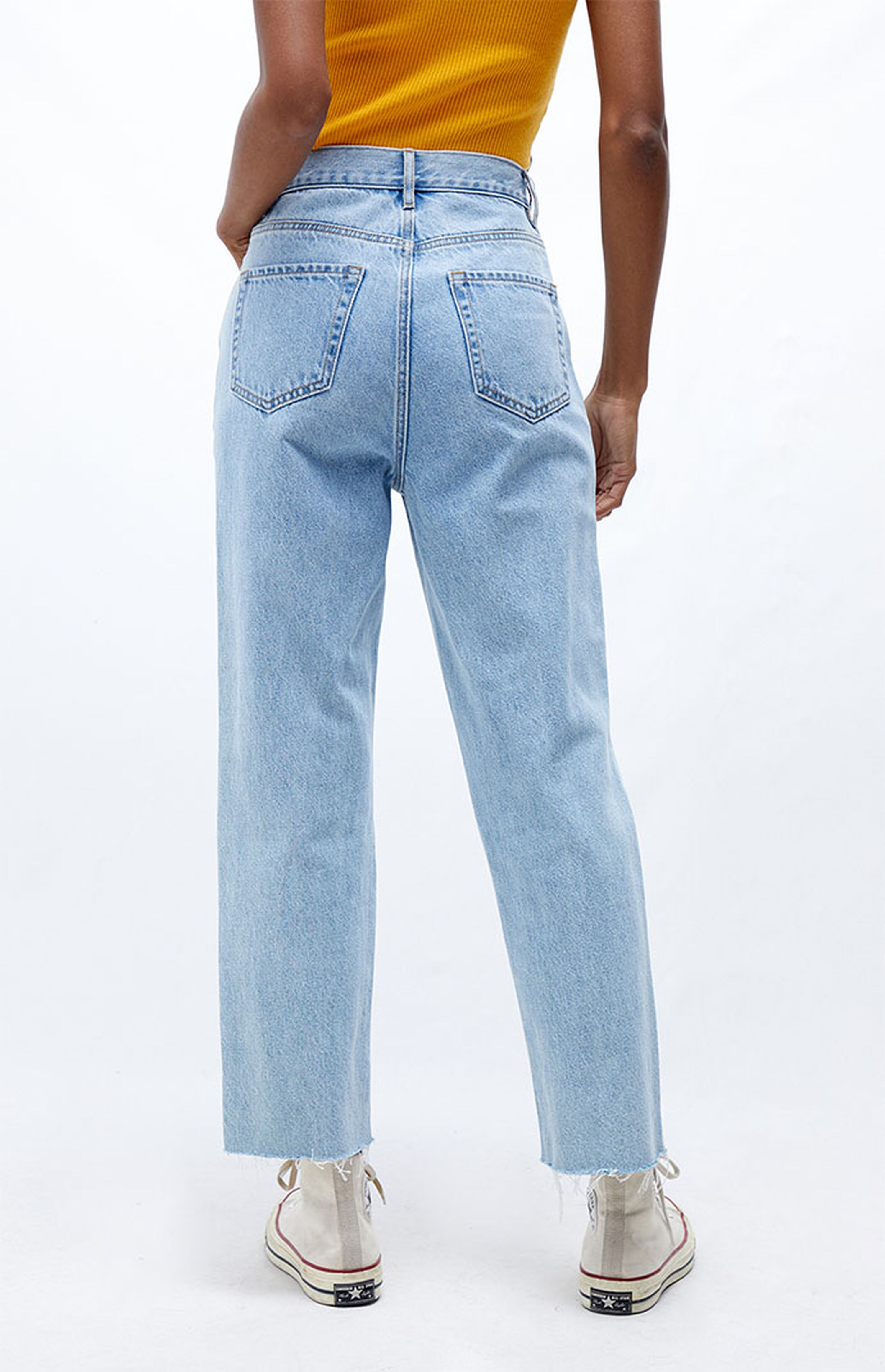 Pacsun Eco Light Blue High Waisted Straight Leg Jeans | Pacsun