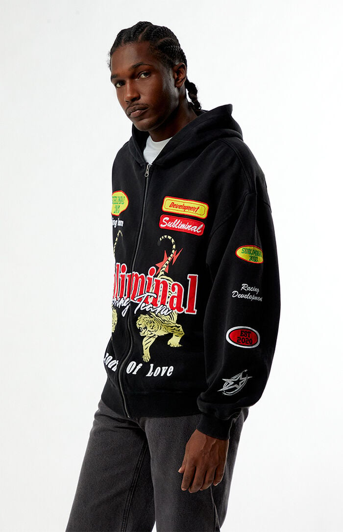 Pacsun Subliminal Racing Full Zip Hoodie | Pacsun