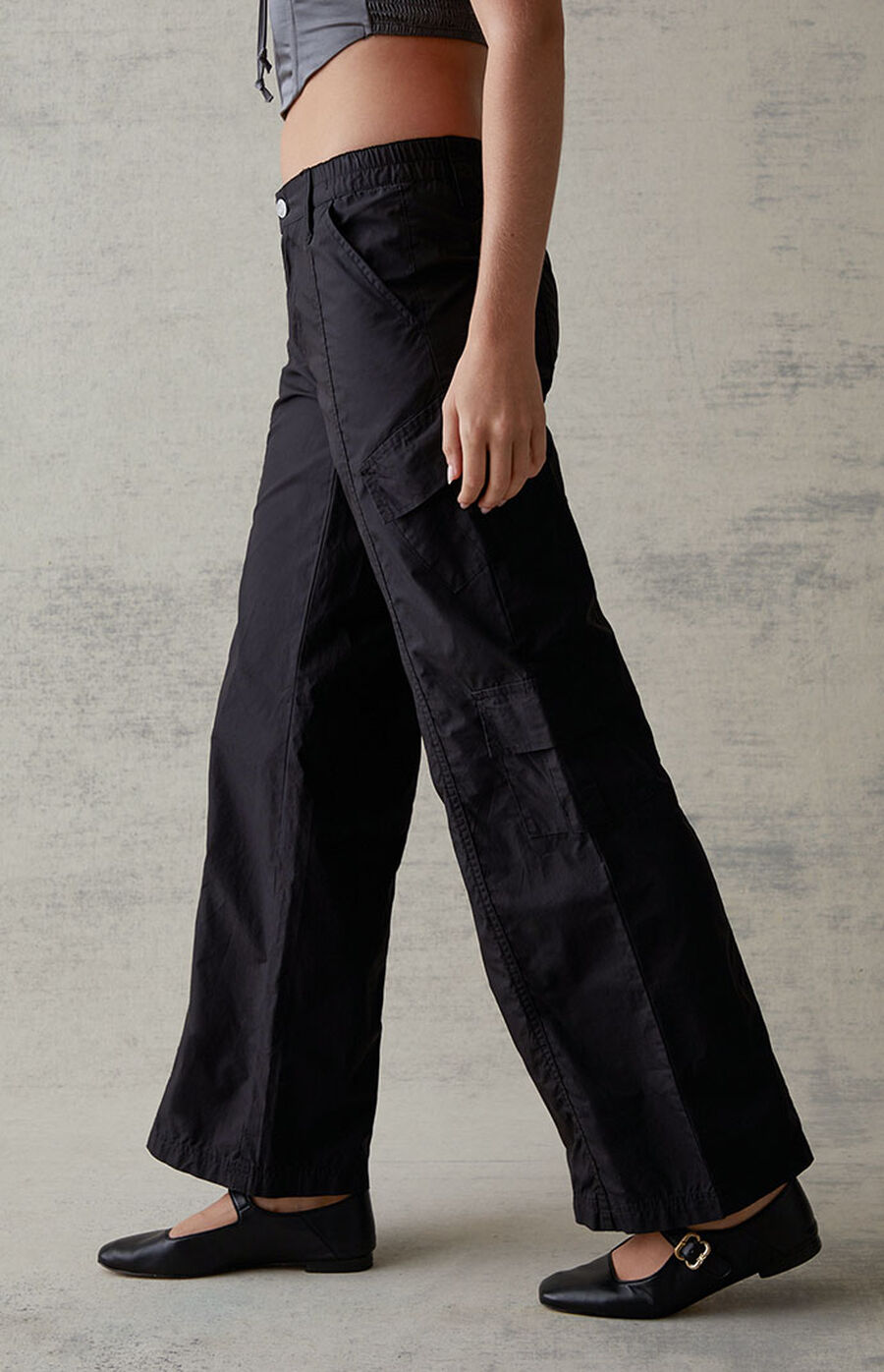 Pacsun Anthracite Low Rise Cargo Puddle Pants | PacSun