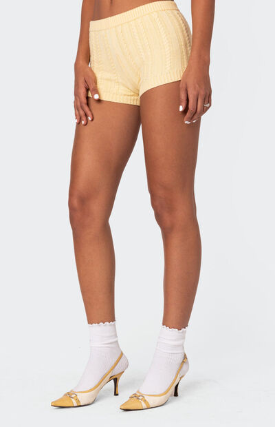 Edikted Raegan Cable Knit Shorts | PacSun