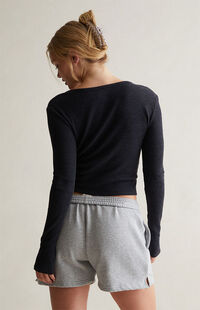 PS Basics by Pacsun Sunday Notched Long Sleeve Top | Pacsun