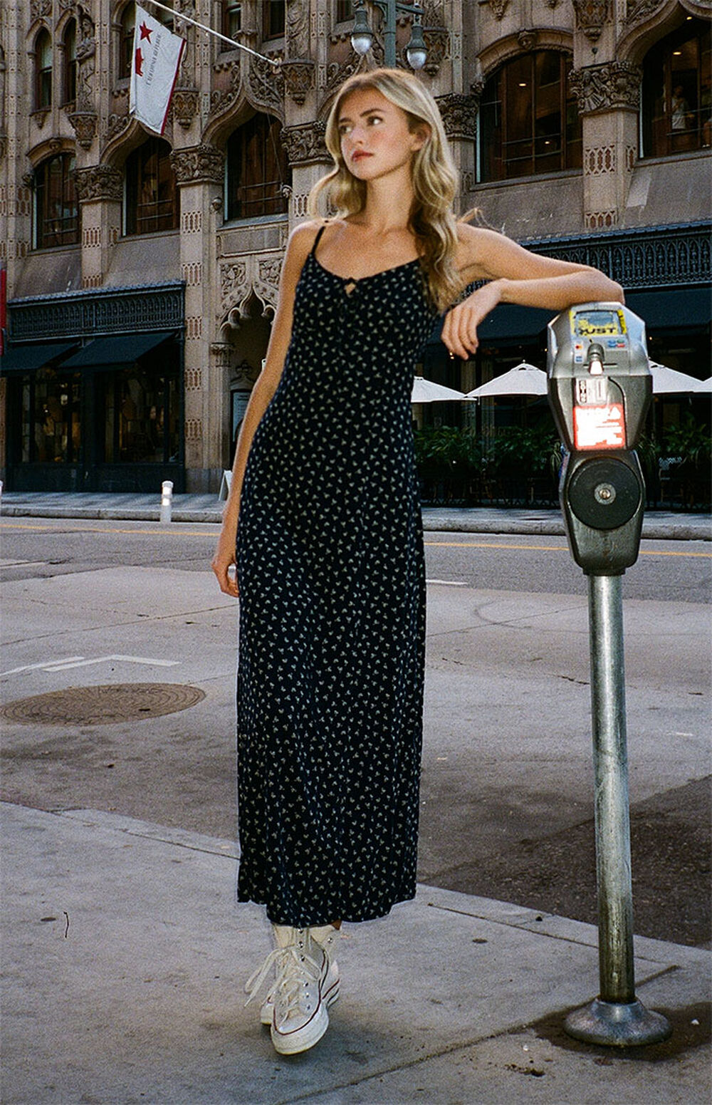 John Galt Blue Floral Colleen Slip Dress | PacSun