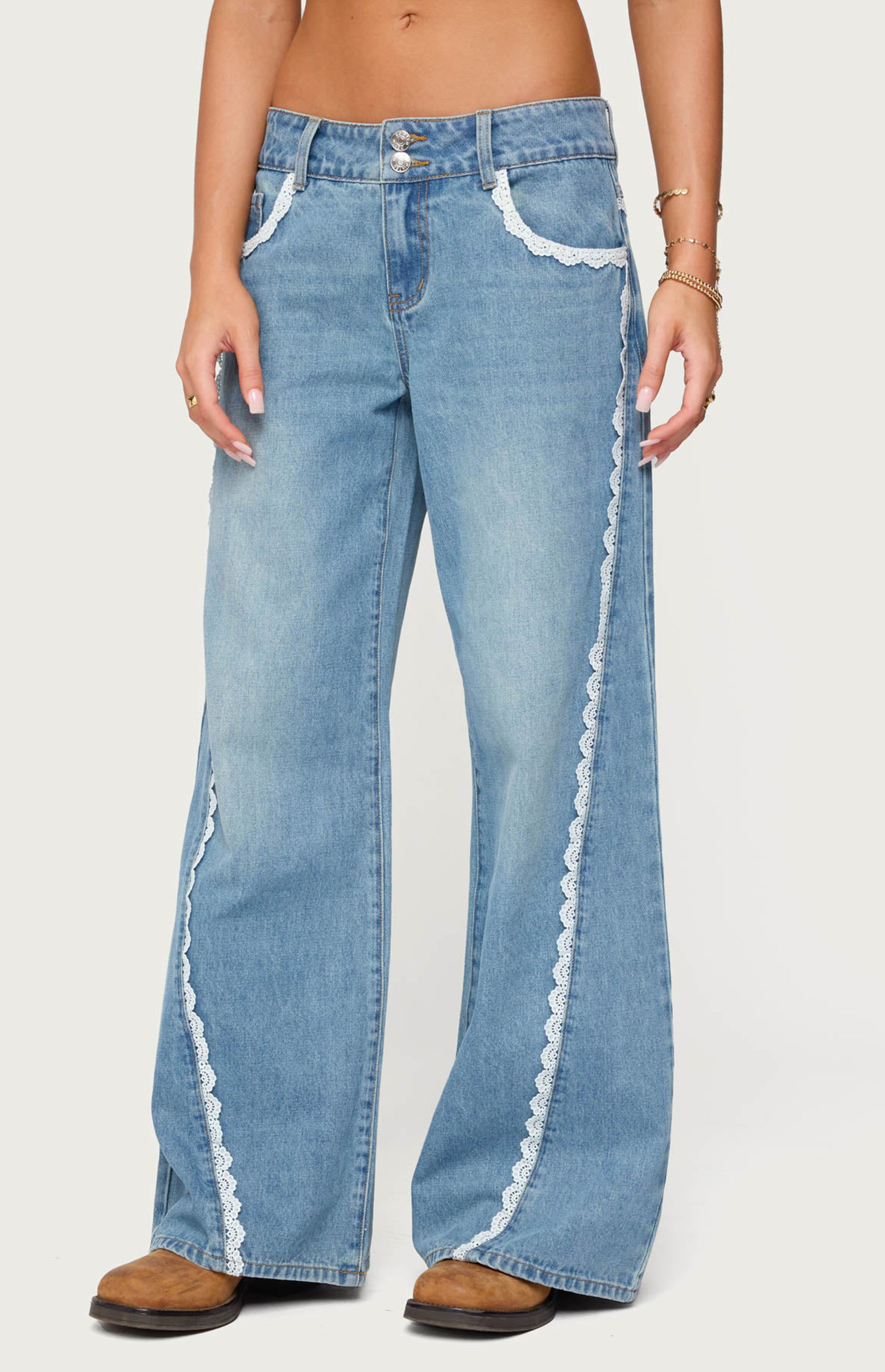 Edikted Alisha Lacey Low Rise Jeans | PacSun