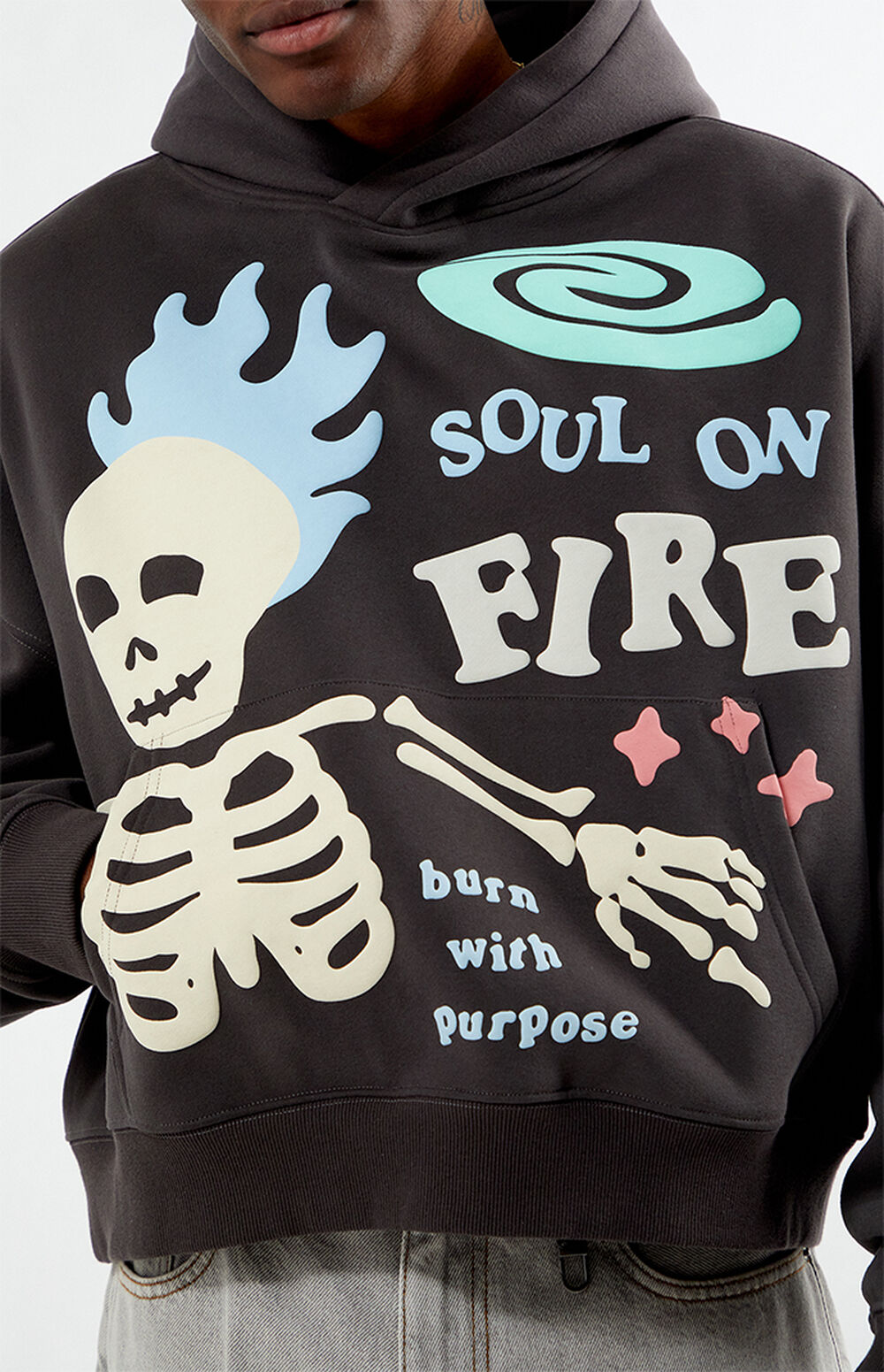 Pacsun Soul On Fire Cropped Hoodie | Pacsun