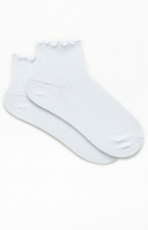 John Galt White Ruffle Ankle Socks | PacSun