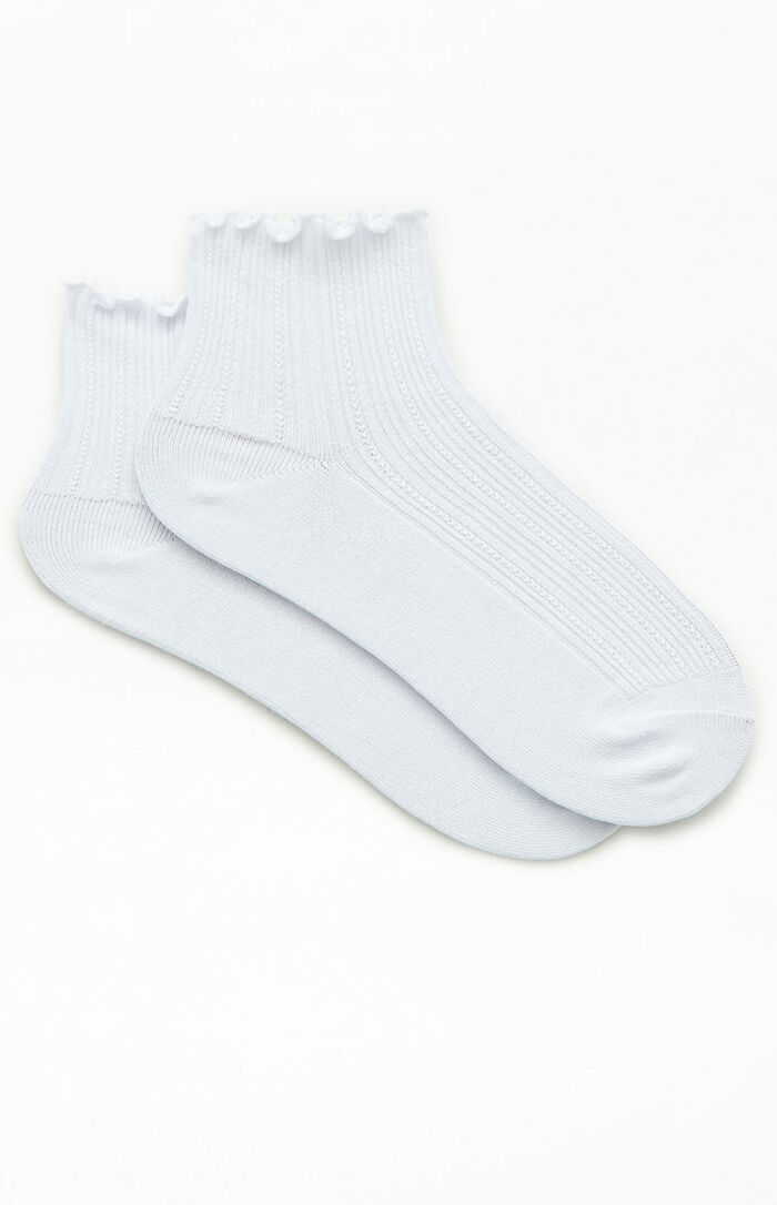 John Galt White Ruffle Ankle Socks | PacSun