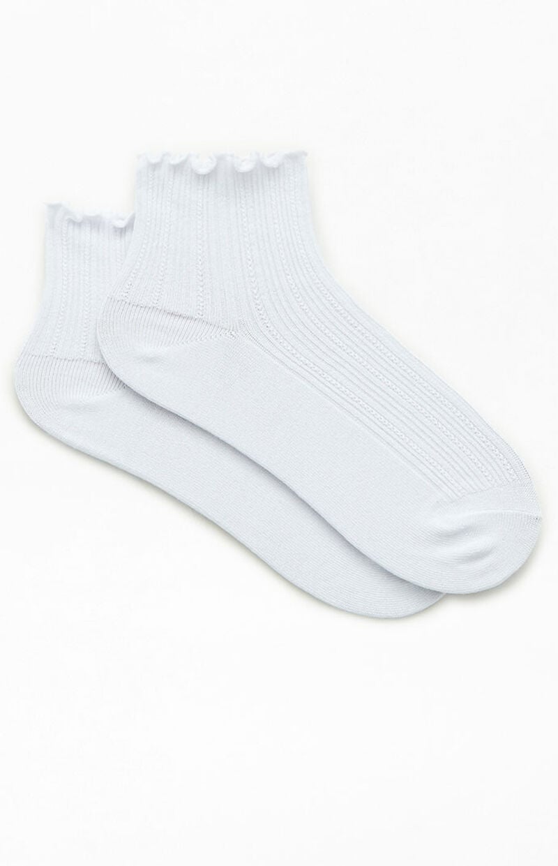 John Galt White Ruffle Ankle Socks | PacSun