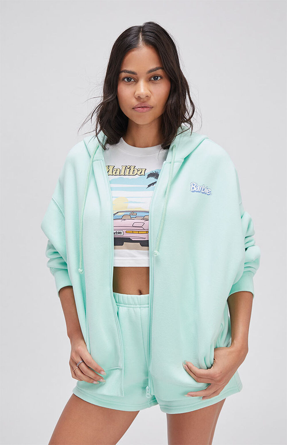 Barbie Destination Malibu Full zip Hoodie | Pacsun