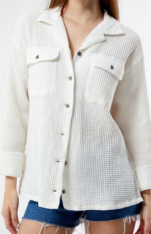 Obey Camille Waffle Knit Button Down Shirt | PacSun