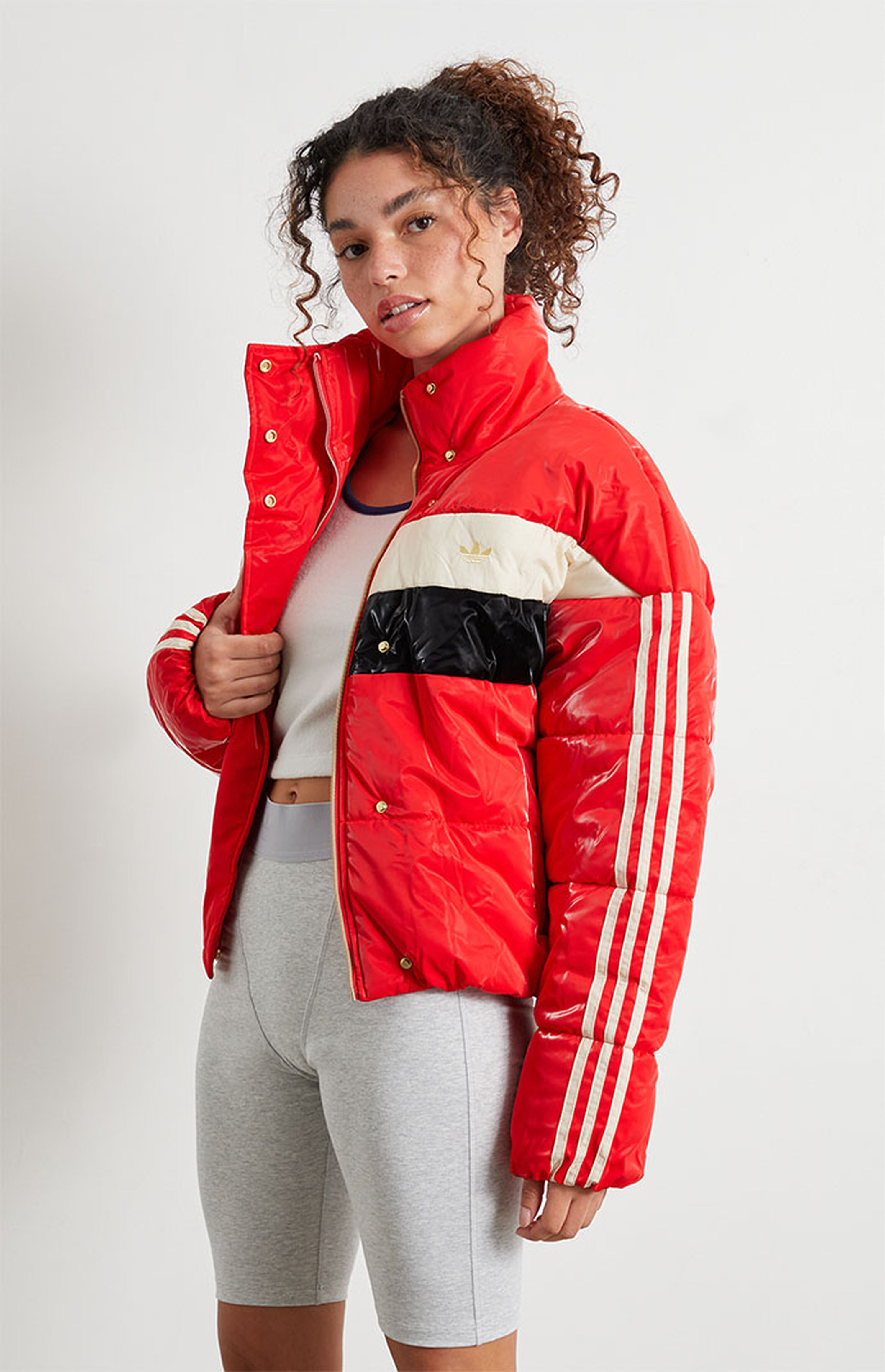adidas Eco Red Ski Chic Puffer Jacket | Pacsun