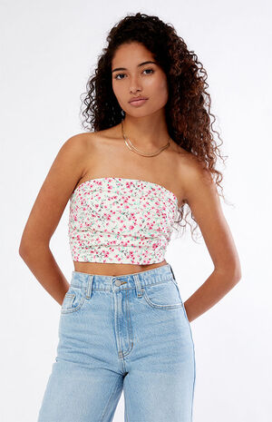 Strapless Floral Challis Tube Top | PacSun