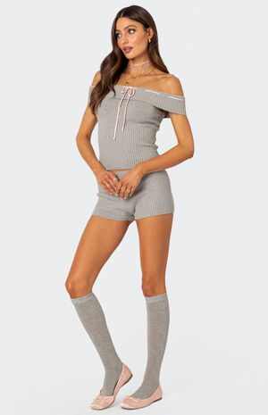 Edikted Bow Time Knit Micro Shorts | Pacsun