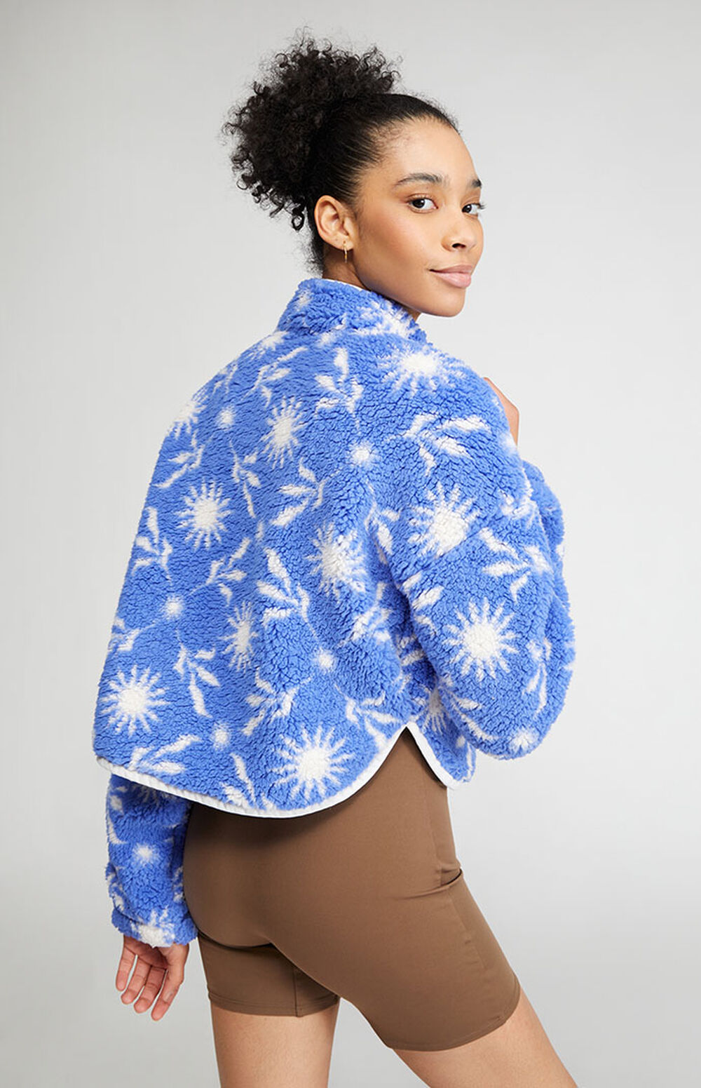 Pacsun Snowflake Tile Half Snap Sherpa Fleece Sweatshirt | PacSun