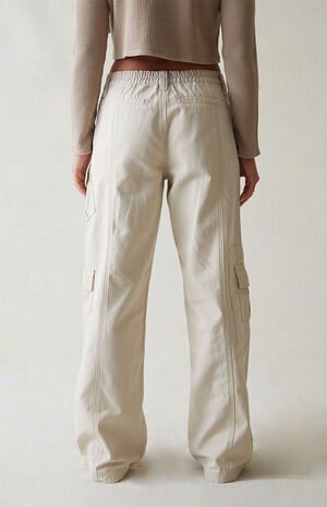 Pacsun Off White Low Rise Puddle Pants | PacSun