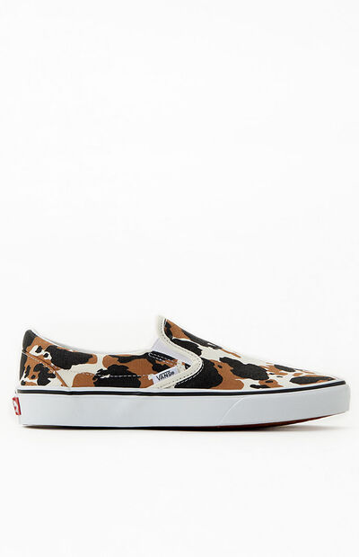 Vans Cow Print Classic Slip-On Sneakers | Pacsun
