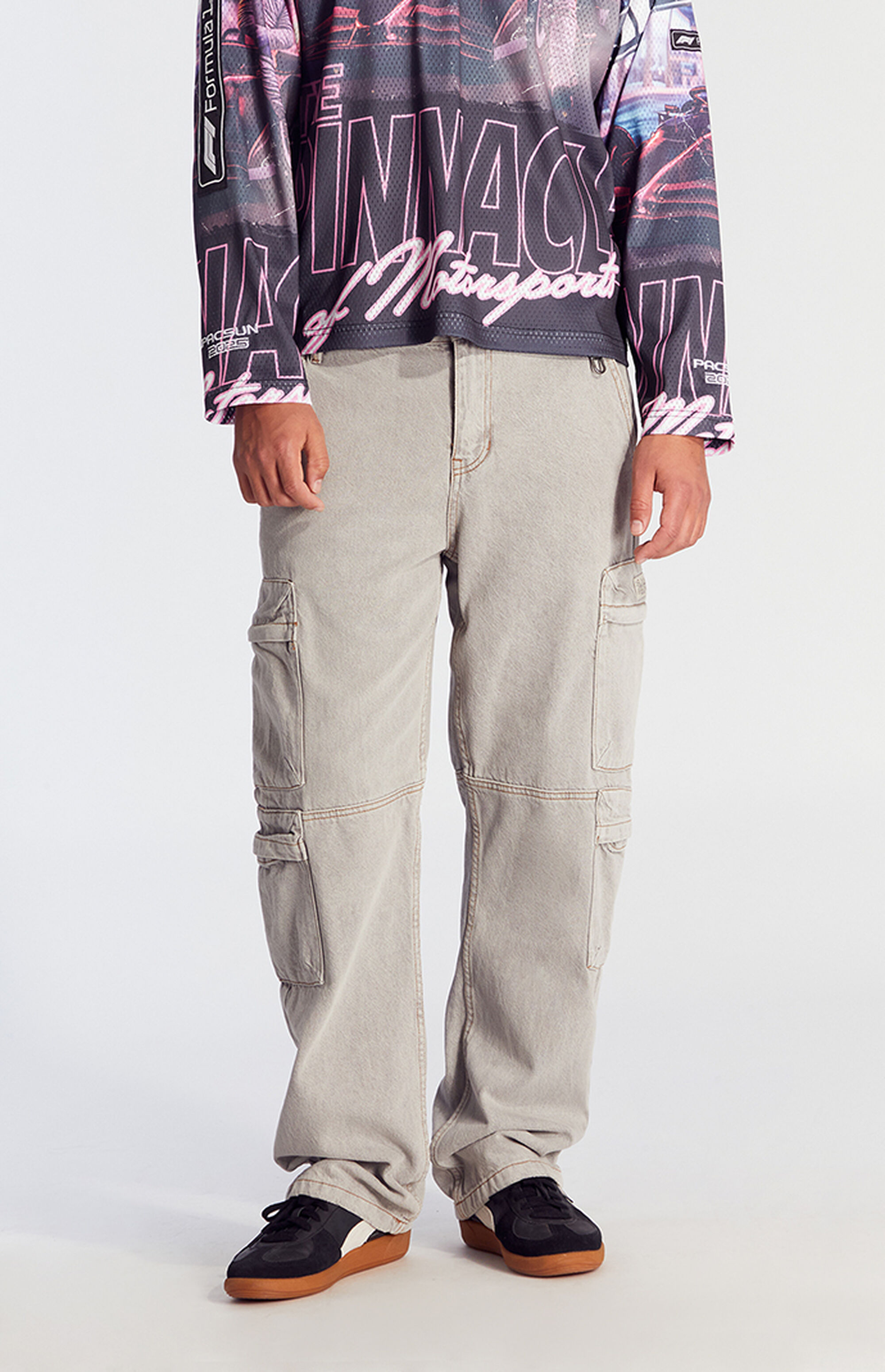 PacSun Gray Baggy Cargo Jeans | PacSun