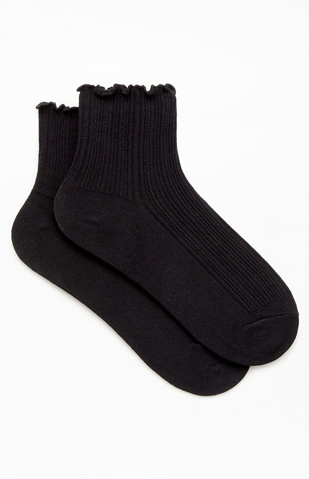 John Galt Black Ruffle Ankle Socks | Pacsun