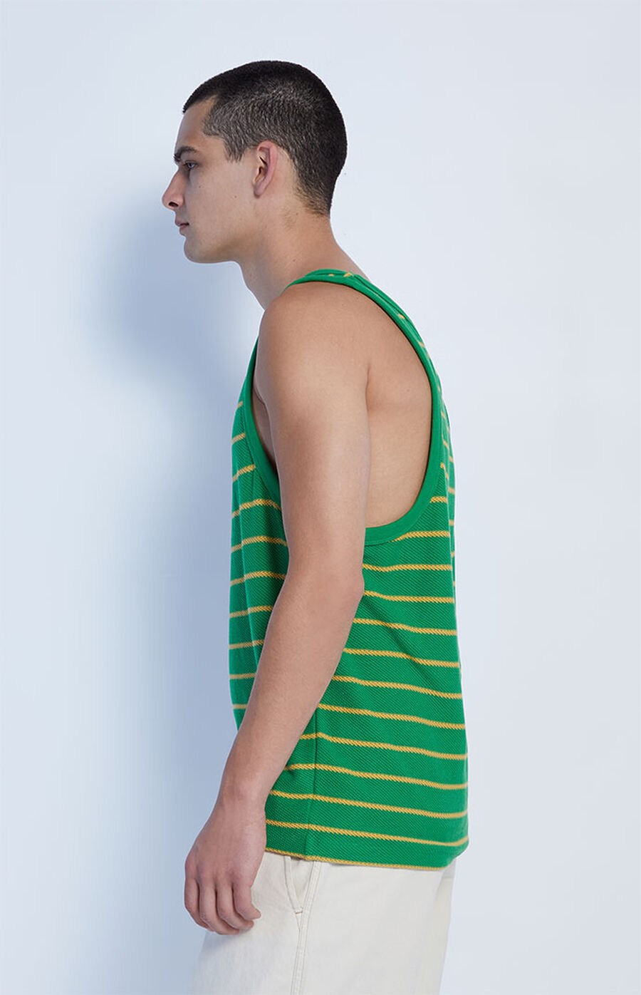 PacSun Green Jacquard Striped Tank Top | PacSun