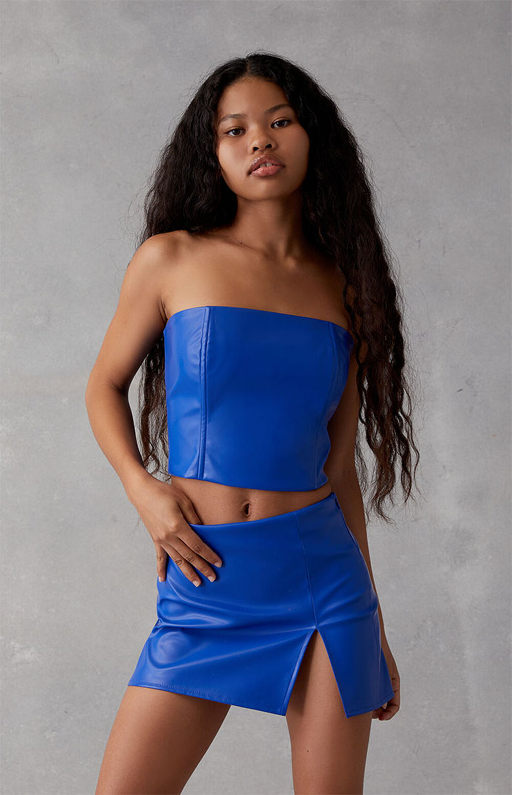 Ryan Destiny x PacSun Ryder Faux Leather Corset Top | Pacsun