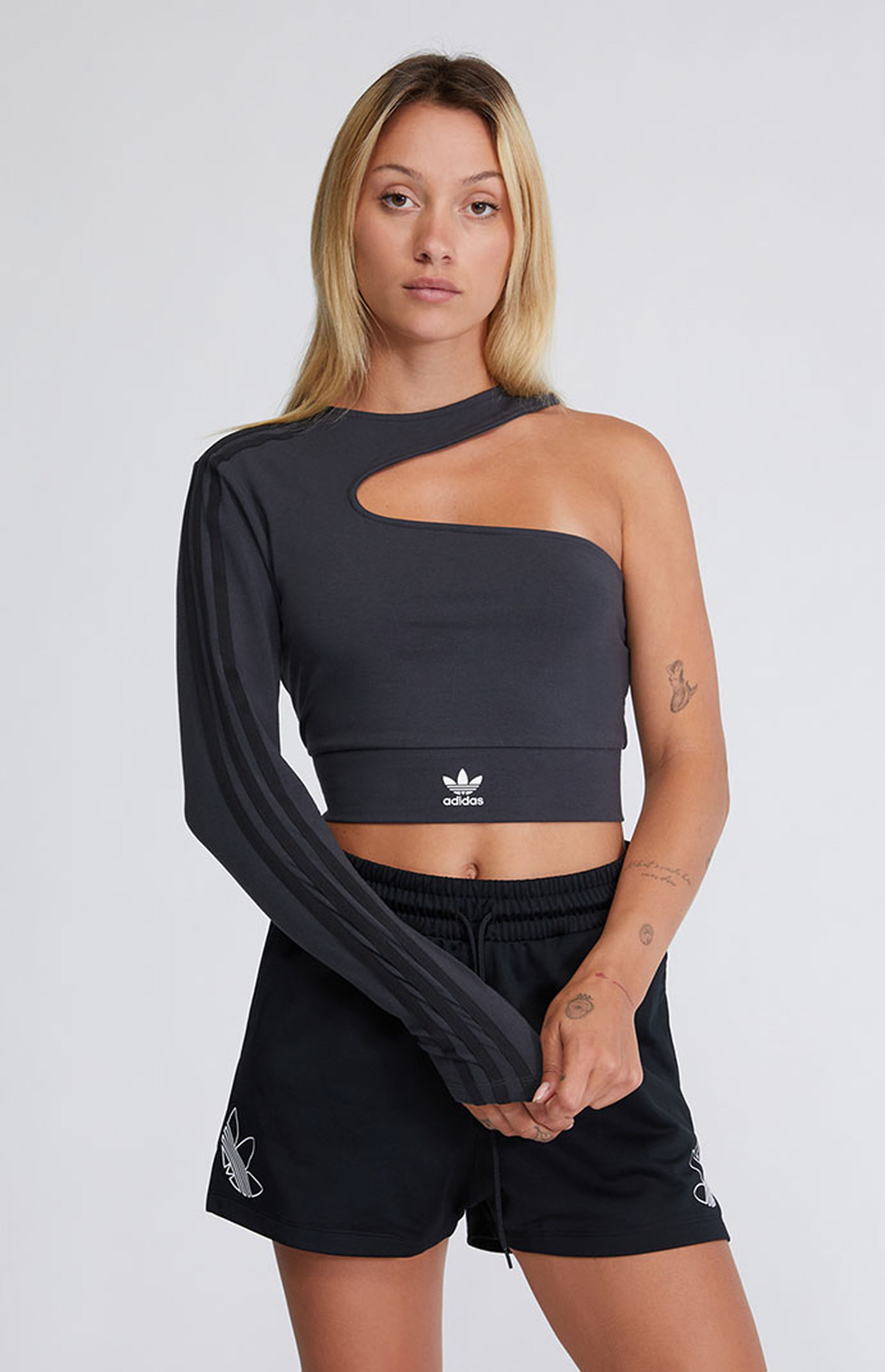 adidas Black '80s Cutout Crop Top | PacSun