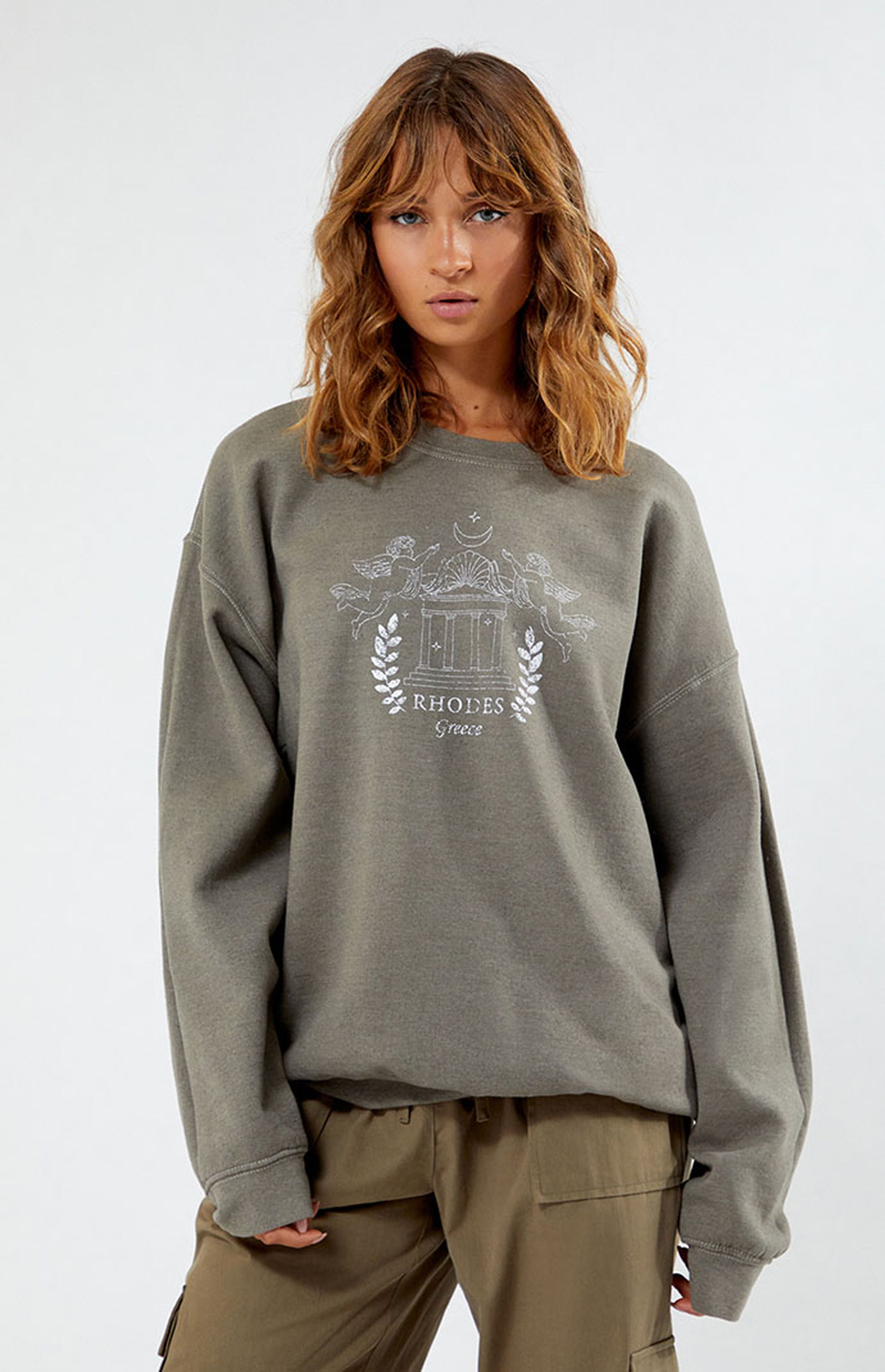 Golden Hour Rhodes Greece Angel Crew Neck Sweatshirt | PacSun