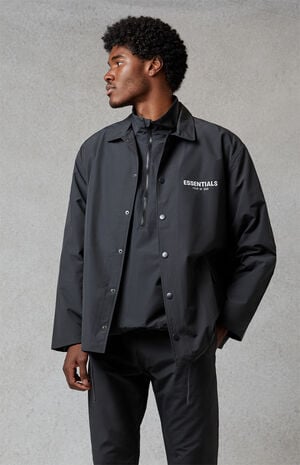 Fear of God Essentials Essentials Black Coach Jacket | PacSun